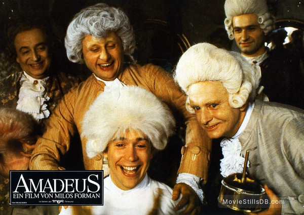Amadeus - Lobby card with Tom Hulce & Karl-heinz Teuber