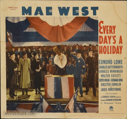Every Day's a Holiday - Lobby card with Mae West