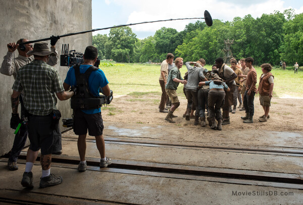 The Maze Runner - Behind the scenes photo of Joe Adler & Blake Cooper