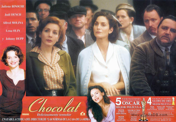 Chocolat - Lobby card with Juliette Binoche & Carrie-Anne Moss