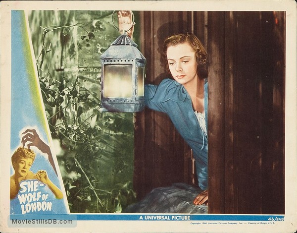 She-Wolf of London - Lobby card with June Lockhart