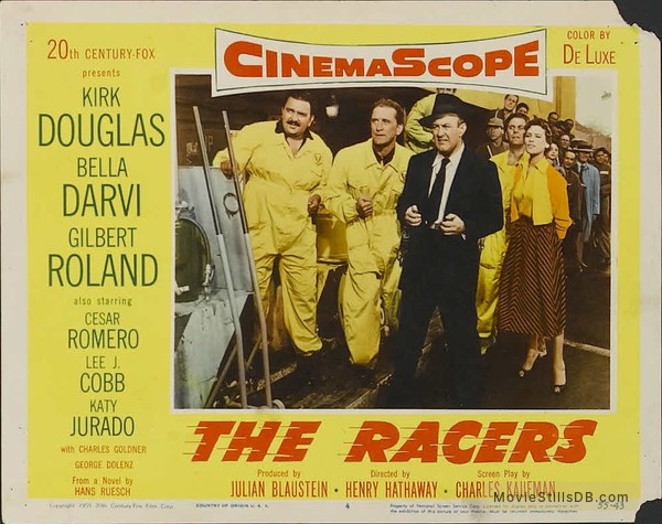 The Racers - Lobby card with Kirk Douglas & Lee J. Cobb